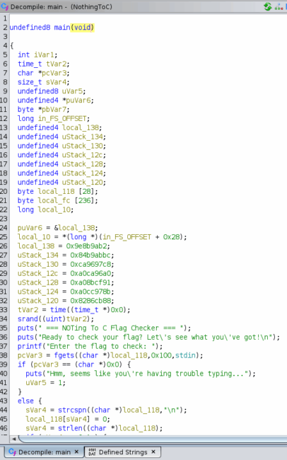 Flash CTF - NOThing to C Here - MetaCTF